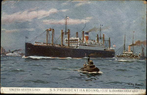 United States Lines, S.S. President Harding, U.S. Government Ship Steamers