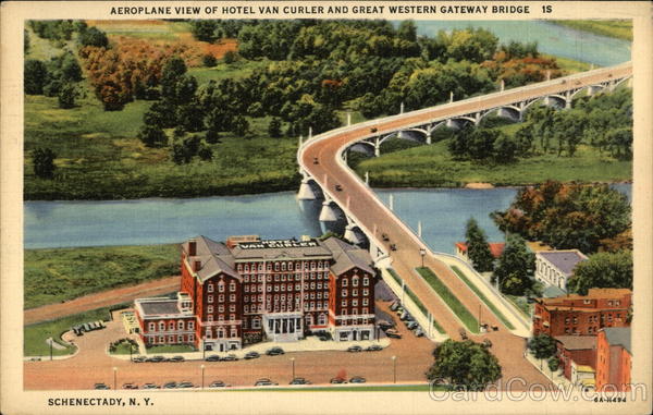 Hotel Van Curler and Great Western Gateway Bridge Schenectady, NY