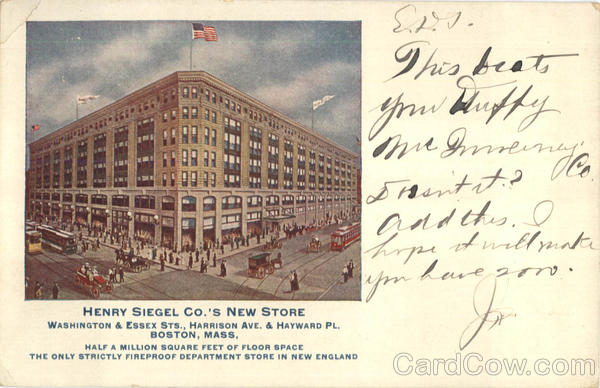 Henry Siegel Co.'s New Store, Washington & Essex Sts. Boston, MA