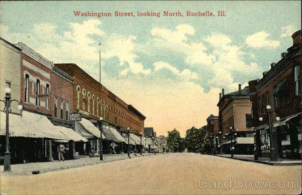 Washington Street, Looking North Rochelle, IL