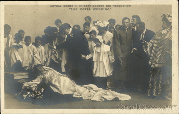 Actual Scene in Mr. Bert Coote's Big Production "The Fatal Wedding" Theatre