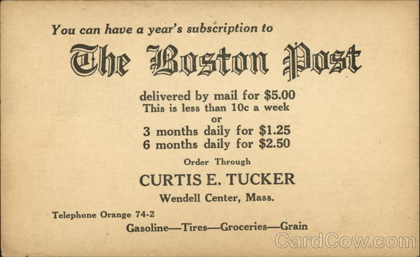 The Boston Post Advertising