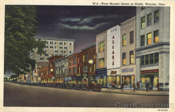 West Market Street At Night Warren, OH