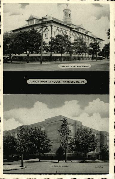 Camp Curtin and Edison Junior High Schools Harrisburg, PA Postcard