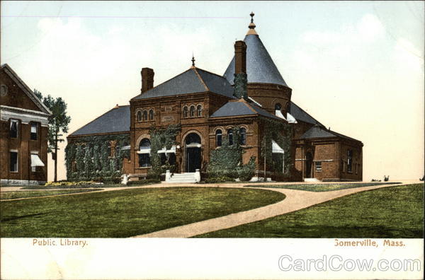 Public Library Somerville, MA Postcard