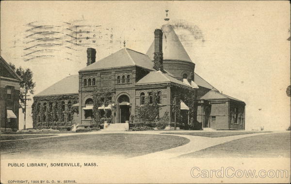 Public Library Somerville, MA Postcard