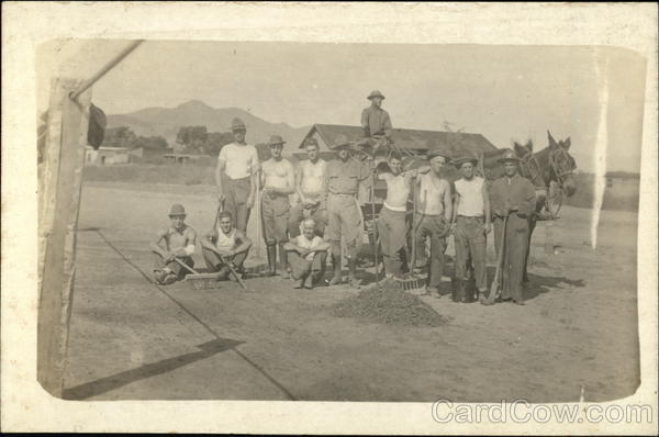 An Army Cleaning Picket Line Arivaca, AZ Postcard