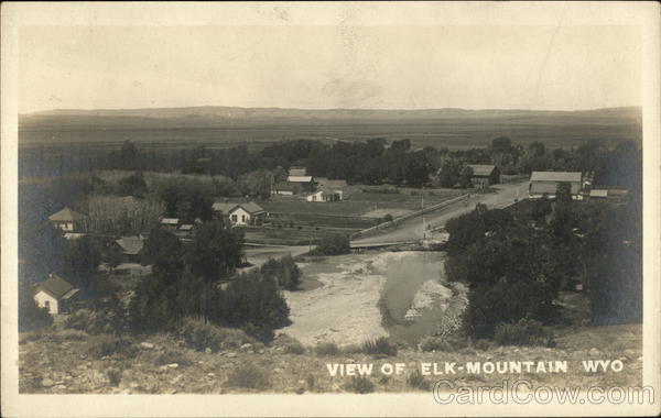View of Elk Mountain Wyoming Postcard
