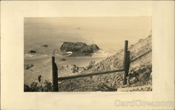 Fenced Off Private Beach - Ocean California Postcard