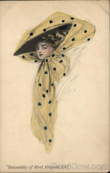 University of West Virginia Girl College Girls Postcard