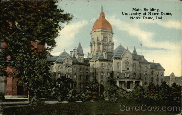 Main Building, University of Notre Dame Indiana Postcard Main Building, University of Notre Dame Indiana Postcard