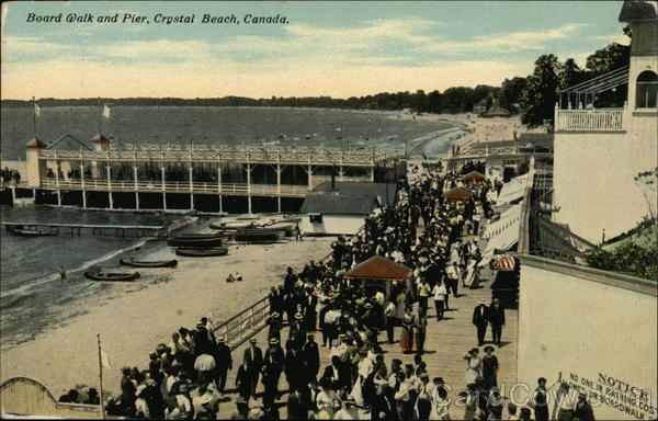 Board Walk and Pier, Crystal Beach Fort Erie, ON Canada Ontario Postcard
