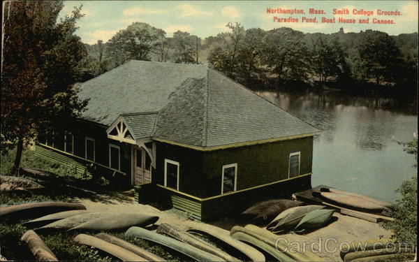 Smith College Grounds. Paradise Pond, Boat House and Canoes ...