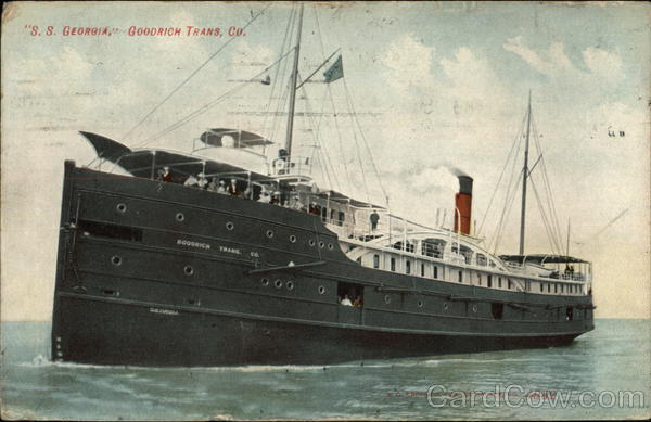 "S.S. Georgia," Goodrich Trans, Co. Boats, Ships Postcard