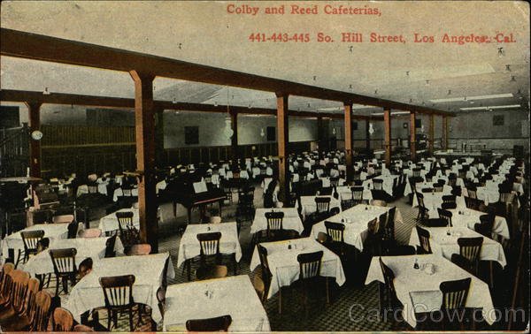 Colby and Reed Cafeterias Los Angeles, CA Postcard