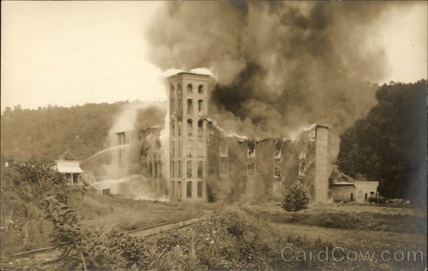 Fire at a Large Factory Disasters Postcard