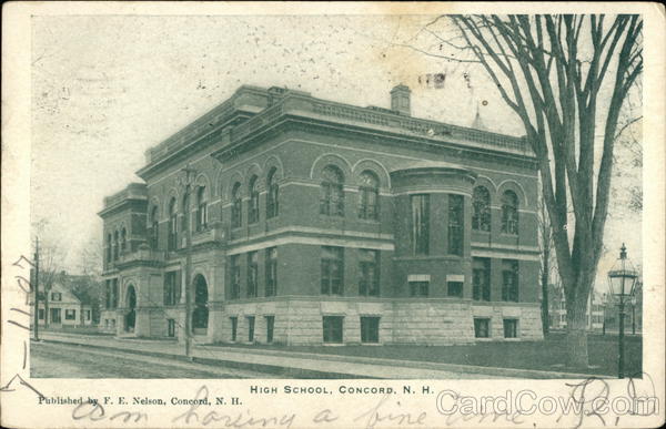 High School Concord, NH Postcard