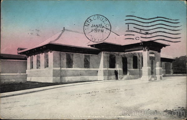 Pennsylvania Railroad Station Springfield, OH Postcard