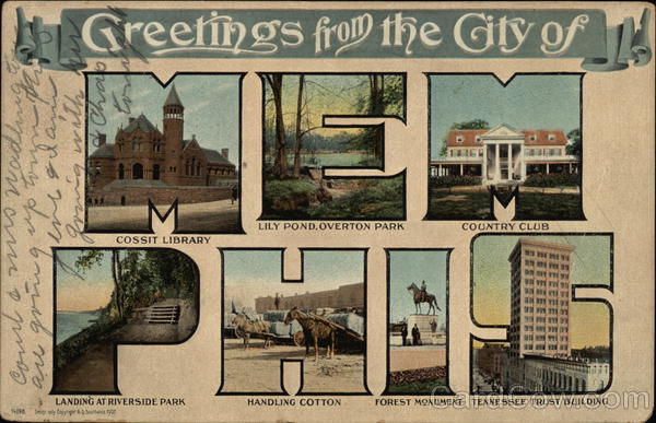 Greetings from the City of Memphis Tennessee Postcard