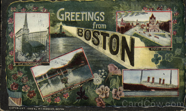 Greetings from Boston Massachusetts Postcard