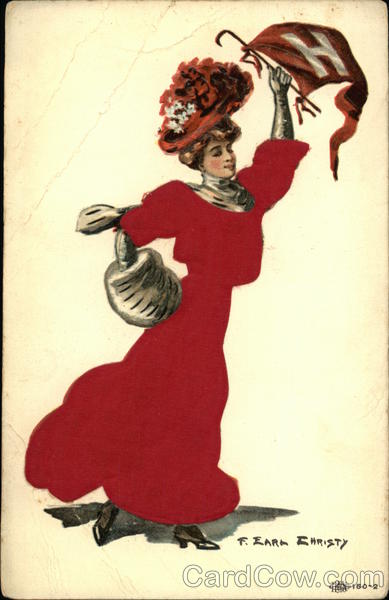 Harvard College Girl - Sil College Girls Postcard