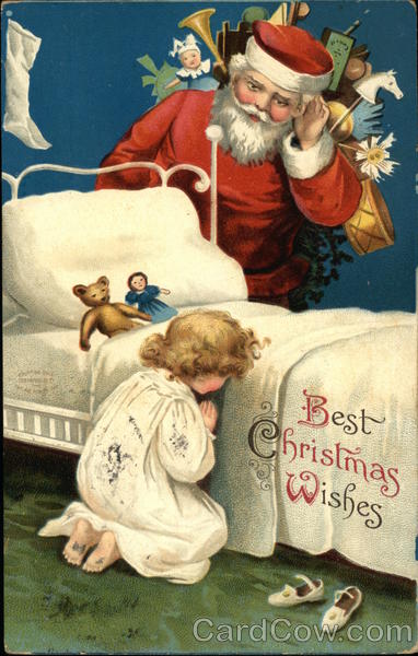 Best Christmas Wishes with Santa Listening to Child Praying Santa Claus ...
