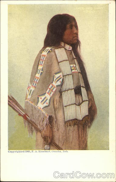 "Annie Red Shirt" - Sioux Native Americana Postcard