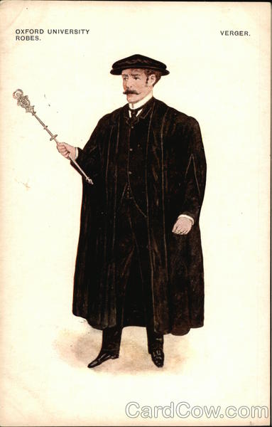Verger in Oxford University Robes Universities Postcard