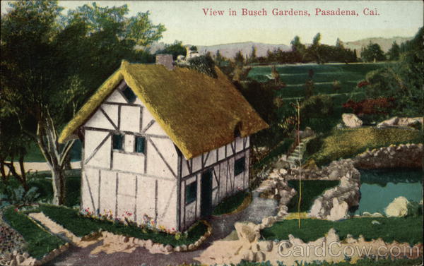 View in Busch Gardens Pasadena, CA Postcard