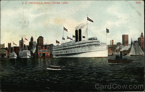 S.S. "Priscilla" - Fall RIver Line Steamers Postcard