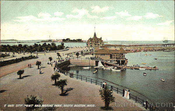 City Point and Marine Park South Boston, MA Postcard