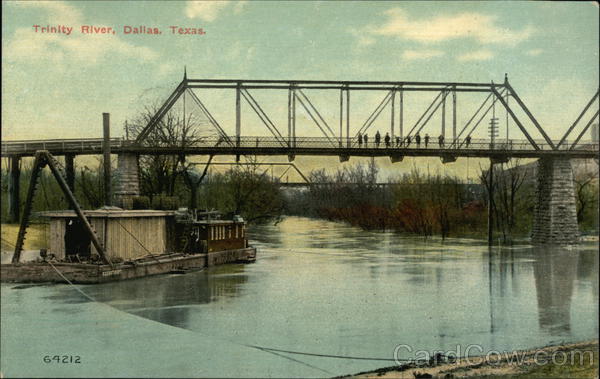 Trinity River and Bridge Dallas, TX Postcard