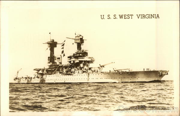 U.S.S. West Virginia Navy Postcard