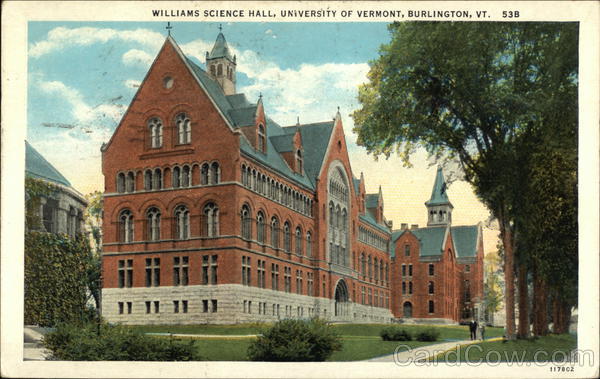 University of Vermont - Williams Science Hall Burlington, VT Postcard