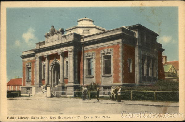 Public Library Saint John, NB Canada New Brunswick Postcard