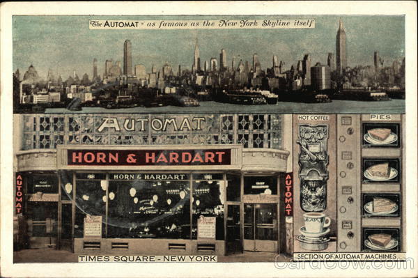 The Automat "As Famous As the New York Skyline Itself" Advertising Postcard