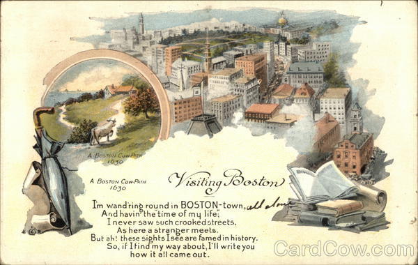 Visiting Boston Massachusetts Postcard