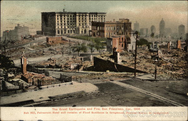 The Great Earthquake and Fire, San Francisco, Cal. 1906 California Postcard