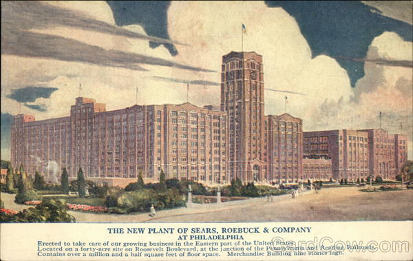 The New Plant of Sears, Roebuck & Company Philadelphia, PA Postcard
