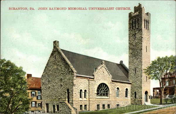 John Raymond Memorial Universalist Church Scranton, PA Postcard