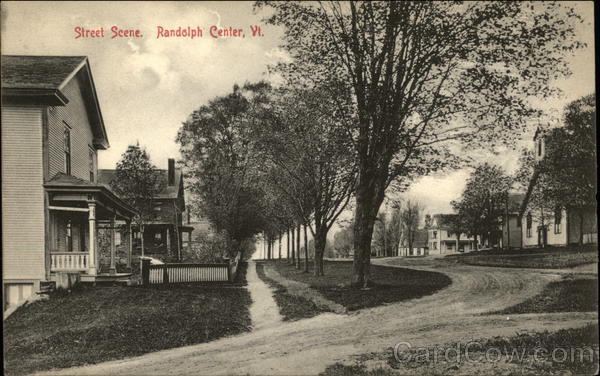 Street Scene Randolph Center, VT Postcard