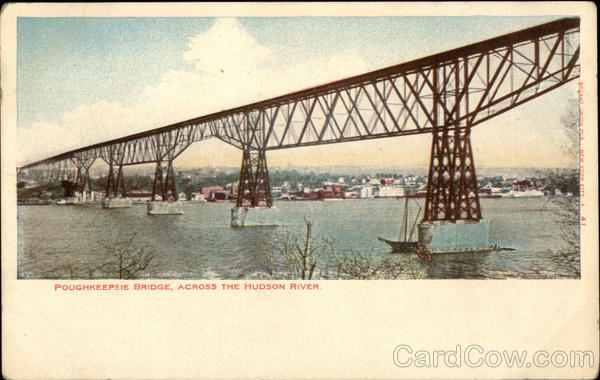 Poughkeepsie Bridge, Across the Hudson River New York Postcard