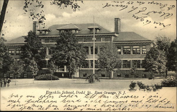 Franklin School on Dodd Street East Orange, NJ Postcard
