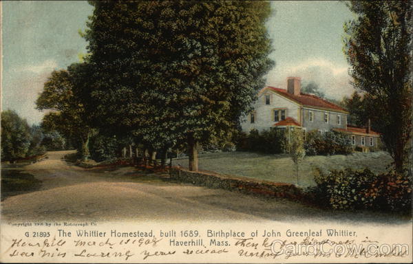The Whittier Homestead Haverhill, MA Postcard