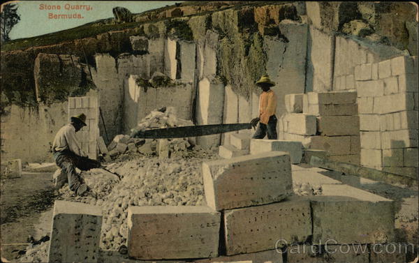 Workers at Stone Quarry Bermuda