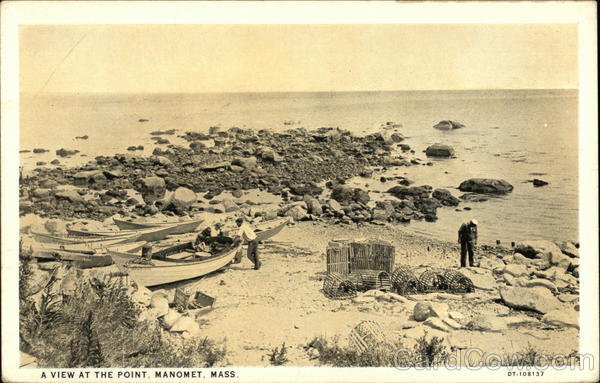 A View at the Point Manomet, MA Postcard