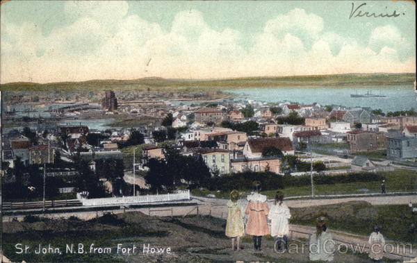 Town View from Fort Howe Saint John, NB Canada New Brunswick Postcard