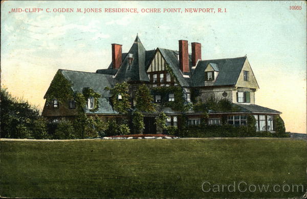 Mid-Cliff C. Ogden M. Jones Residence, Ochre Point Newport, RI Postcard