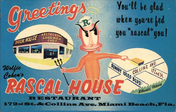 Wolfie Cohen's Rascal House Restaurant Miami Beach, FL Postcard