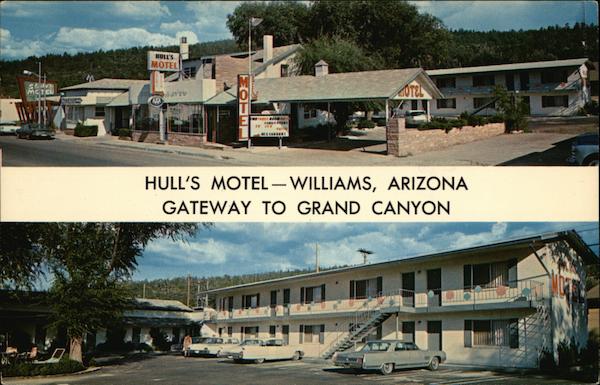 Hull's Motel Williams, AZ Postcard